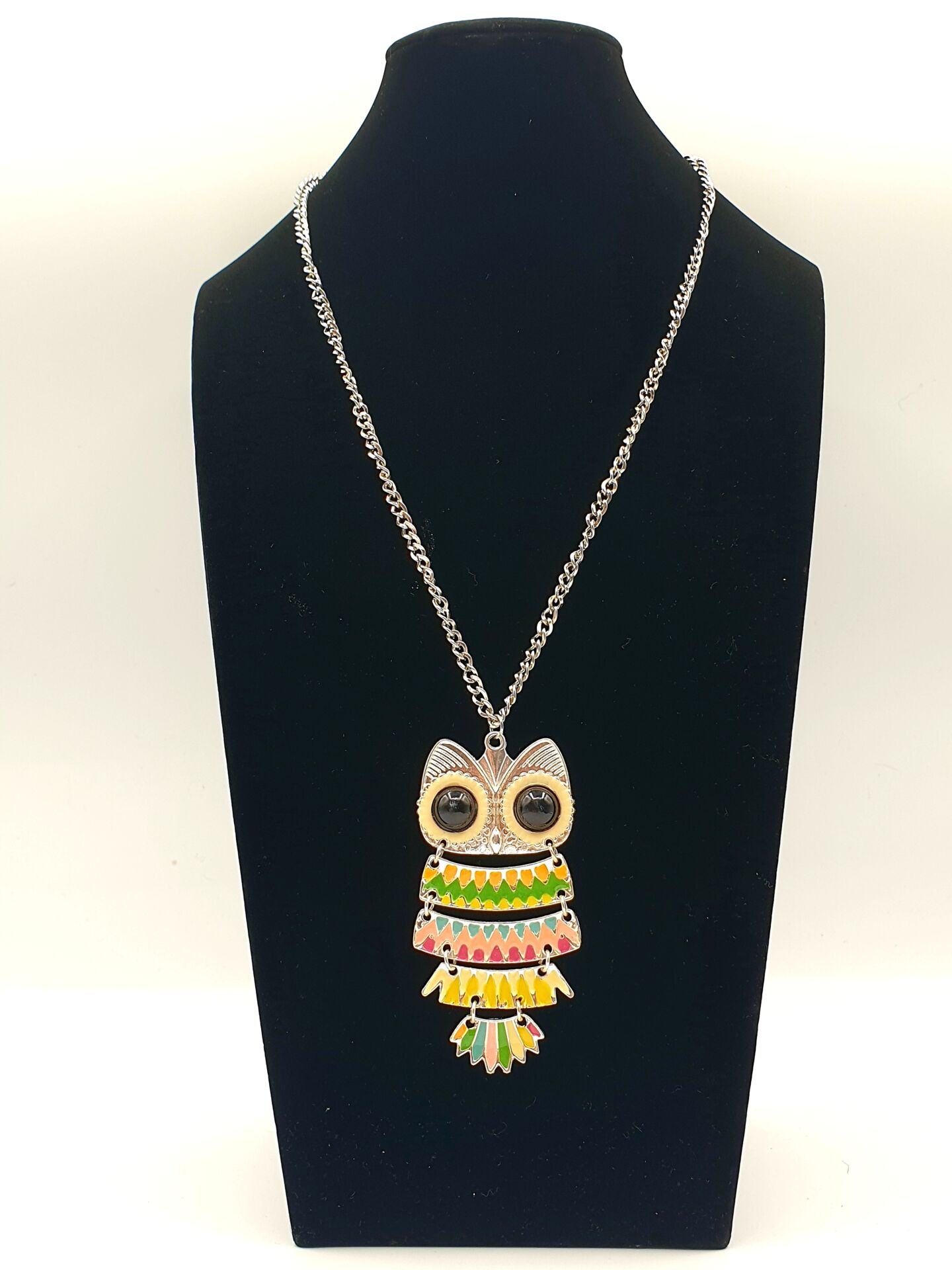 Collier Hiboux coloré orange/jaune - Les 1001 Merveilles d'Alisson